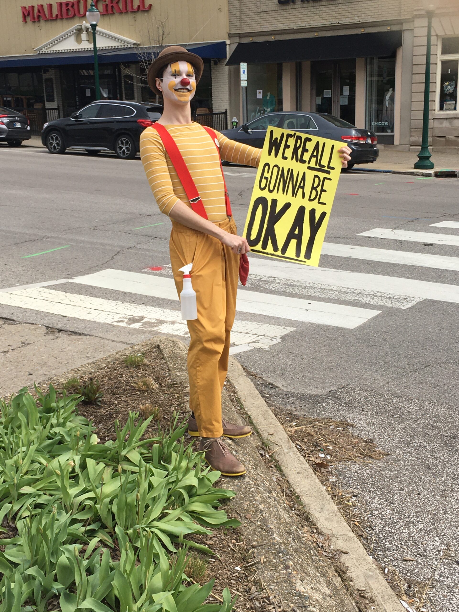 Local Mime Brings Message of Hope to Downtown Square | Bloom Magazine
